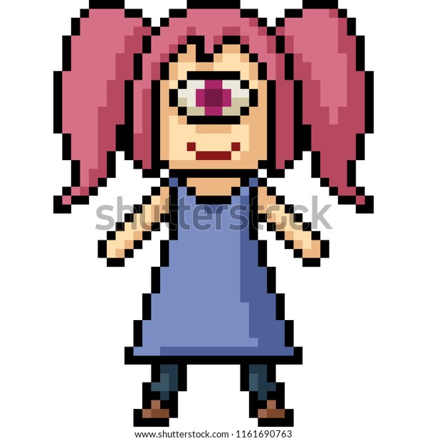 Vector Pixel Art Girl Monster Isolated Stock Vector (Royalty Free ...