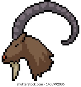 Vektor Stok Vector Pixel Art Goat Head Isolated (Tanpa Royalti ...