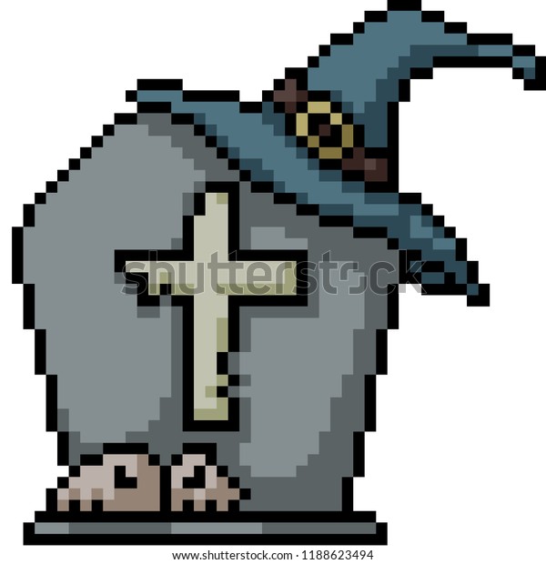 Vector Pixel Art Grave Dead Isolated Stock Vector (Royalty Free) 1188623494