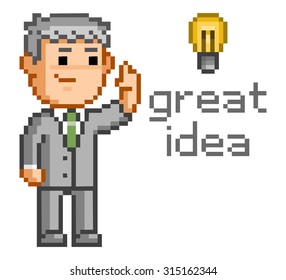 Vector Pixel Art Great Idea New Stock Vector (Royalty Free) 315162344 ...