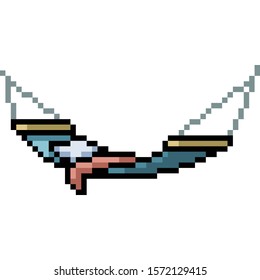 Vector Pixel Art Hammock Isolated Cartoon Stock Vector (Royalty Free ...