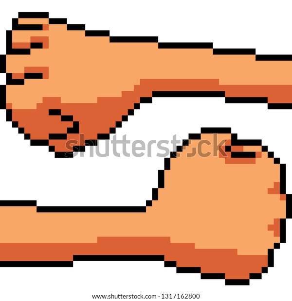 Vector Pixel Art Hand Fist Isolated 스톡 벡터(로열티 프리) 1317162800 | Shutterstock