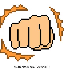 Vector Pixel Art Hand Sign Punch Stock Vector (Royalty Free) 705043846 ...