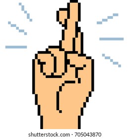 Vector Pixel Art Hand Sign Skip Stock Vector (Royalty Free) 705043870 ...