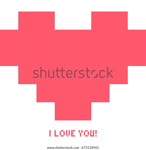 Vector Pixel Art Heart Card Background Stock Vector (Royalty Free ...