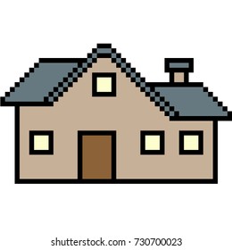 Vector Pixel Art House Isolated Stock Vector (Royalty Free) 730700023 ...