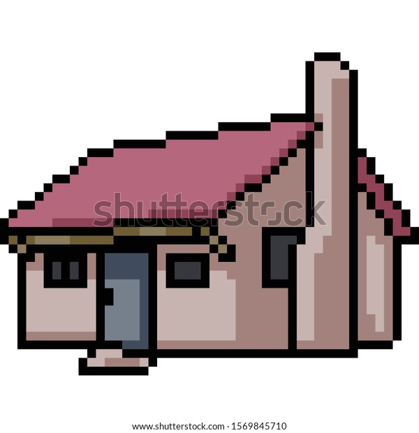 Vector Pixel Art House Isolated Cartoon Stock Vector (Royalty Free ...