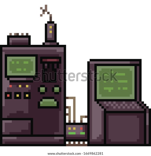 Vector Pixel Art Isolated Old Machine Stock Vector (Royalty Free ...