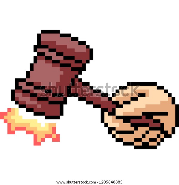 Vector Pixel Art Judge Hammer Isolated Stock Vector (Royalty Free ...