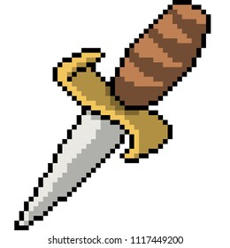 Vector Pixel Art Knife Weapon Isolated Stock Vector (Royalty Free ...