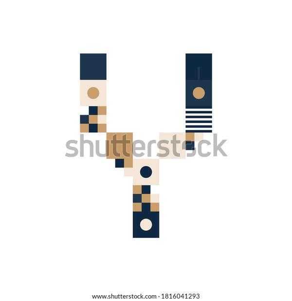 Vector Pixel Art Letter Y Colorful Stock Vector (Royalty Free ...