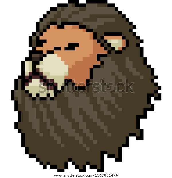 Vector Pixel Art Lion Head Isolated Stock Vector (Royalty Free ...