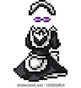 Vector Pixel Art Maid Uniform Isolated Stock Vector (Royalty Free ...