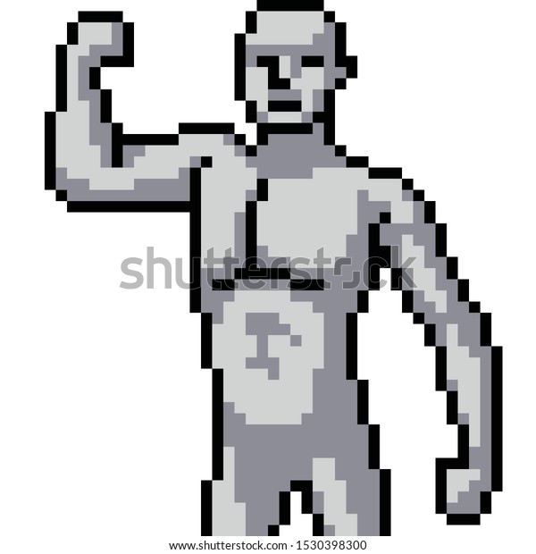 Vector Pixel Art Man Sculpture Isolated Stock Vector (Royalty Free ...