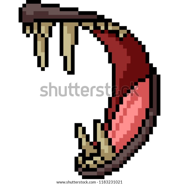 Vector Pixel Art Monster Fang Isolated Stock Vector (Royalty Free ...
