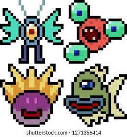 Vector Pixel Art Monster Icon Isolated Stock Vector (Royalty Free ...