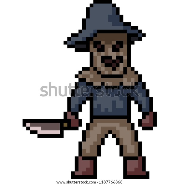 Vector Pixel Art Murderer Mask Isolated Stock Vector (Royalty Free ...