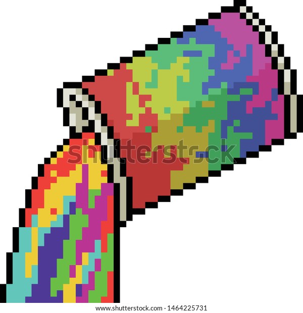 Vector Pixel Art Oil Color Isolated Stock Vector (Royalty Free) 1464225731