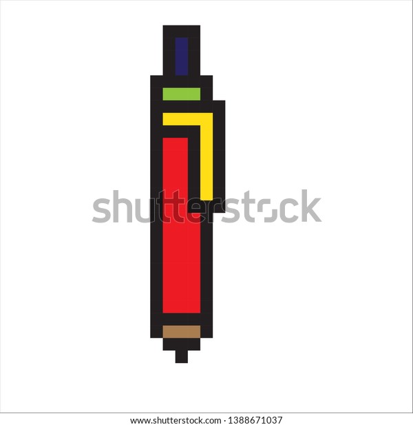 Vector Pixel Art Pencil Isolated Stock Vector (Royalty Free) 1388671037 ...