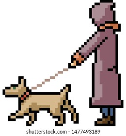 Vector Pixel Art Pet Walk Isolated Stock Vector (Royalty Free) 1477493189