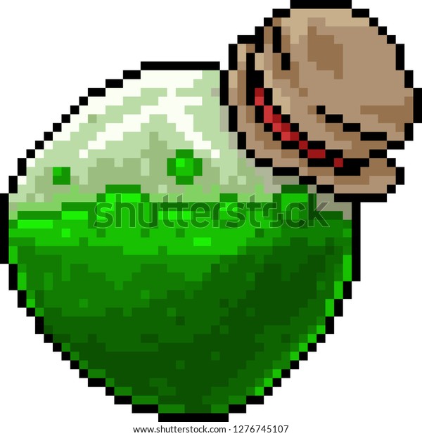 Vector Pixel Art Poison Bottle Isolated: vector de stock (libre de ...