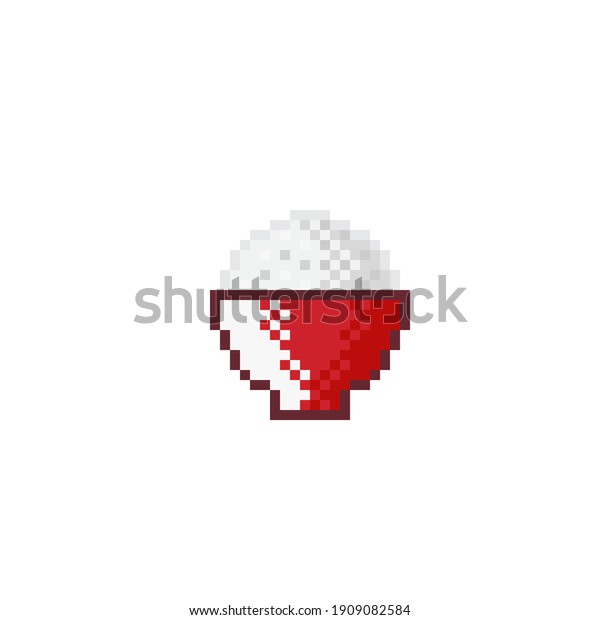 Vector Pixel Art Rice Bowl Isolated Stock Vector (Royalty Free) 1909082584