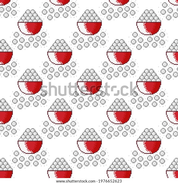 Vector Pixel Art Rice Bowl Isolated Stock Vector (Royalty Free ...