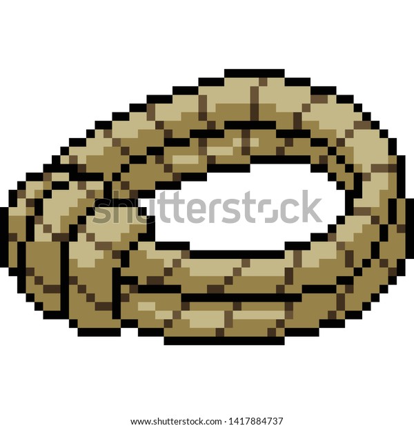 Vector Pixel Art Rope Isolated Cartoon Stock Vector (Royalty Free ...
