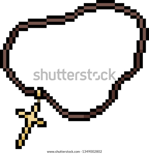 Vector Pixel Art Rosary Isolated Cartoon Stock Vector (Royalty Free ...