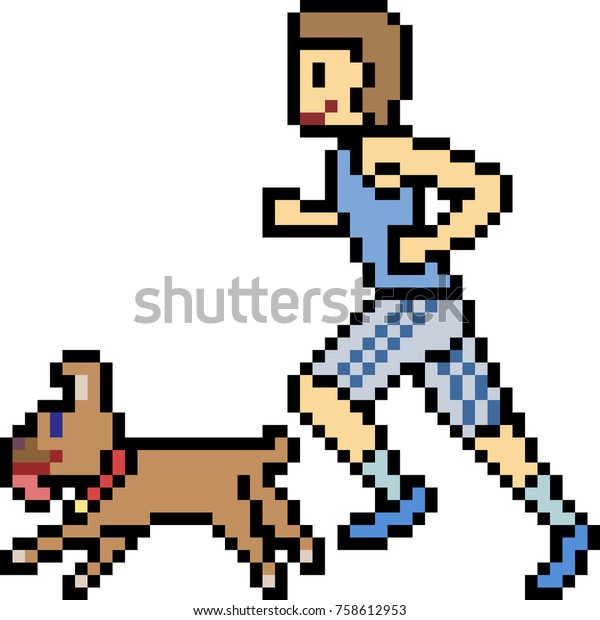 Vector Pixel Art Running Sport Isolated Stock Vector (Royalty Free ...