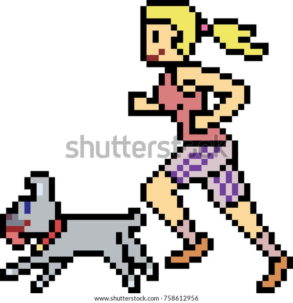 Vector Pixel Art Running Sport Isolated Stock Vector (Royalty Free ...