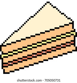 Vector Pixel Art Sandwich Isolated Stock Vector (Royalty Free ...