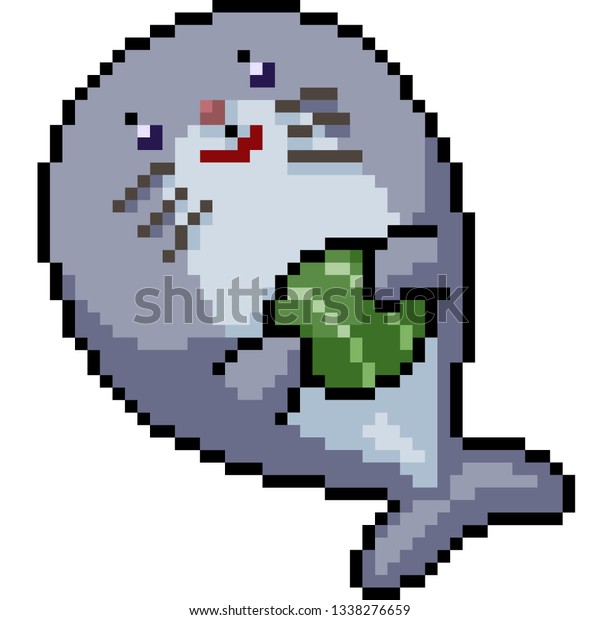 Vector Pixel Art Seal Playing Isolated Stock Vector (Royalty Free ...
