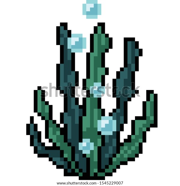 Vector Pixel Art Seaweed Isolated Cartoon Stock Vector (Royalty Free ...