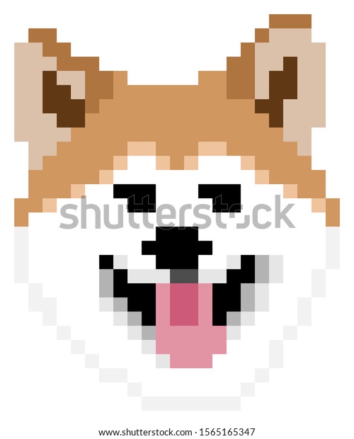 Vector Pixel Art Shiba Inu Dog Stock Vector (Royalty Free) 1565165347 ...