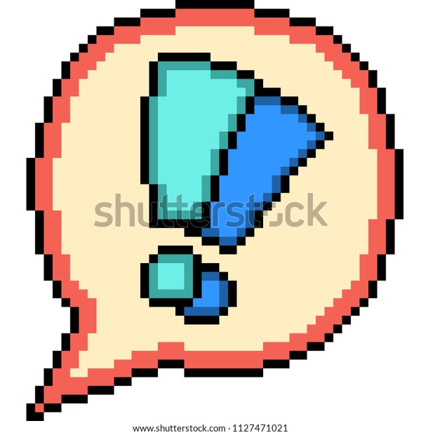 Vector Pixel Art Shocked Sign Isolated 스톡 벡터(로열티 프리) 1127471021 ...