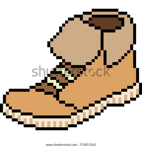 vector pixel art shoe isolated
