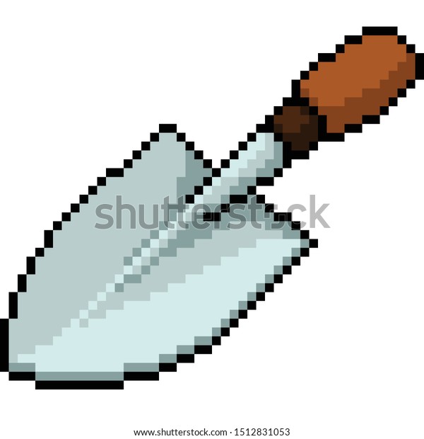Vector Pixel Art Shovel Isolated Cartoon Stock Vector (Royalty Free ...