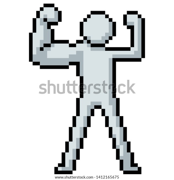 Vector Pixel Art Single Man Isolated Stock Vector (Royalty Free ...
