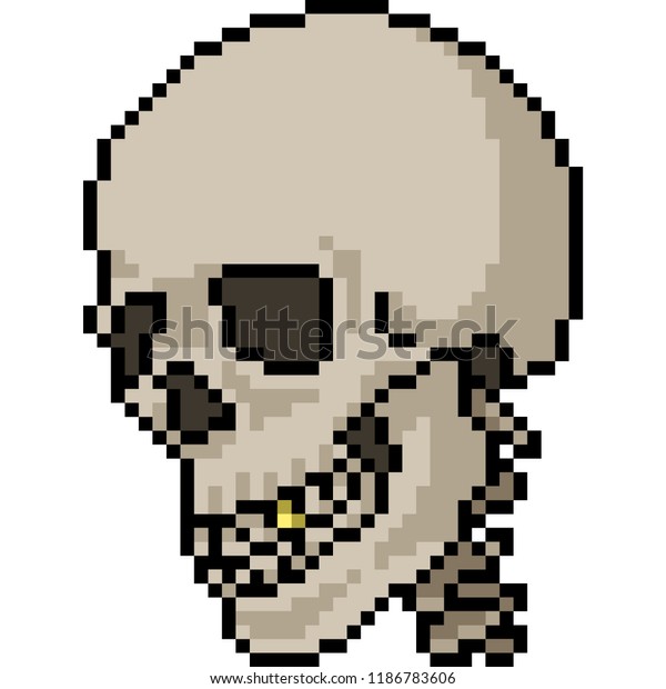Vector Pixel Art Skull Isolated Cartoon Stock Vector (Royalty Free ...