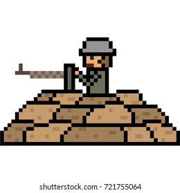 Vector Pixel Art Soldier Isolated Stock Vector (Royalty Free) 721755064 ...
