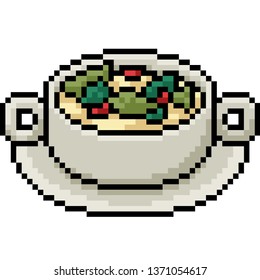 Vector Pixel Art Soup Isolated Cartoon: เวกเตอร์สต็อก (ปลอดค่าลิขสิทธิ์ ...