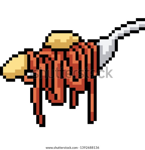 Vector Pixel Art Spoon Meal Isolated Stock Vector (Royalty Free ...