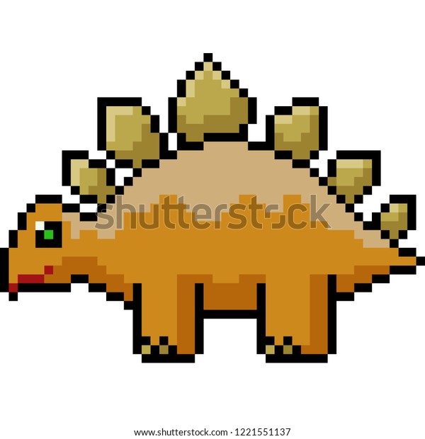 Vector Pixel Art Stegosaurus Isolated Cartoon Stock Vector (Royalty ...