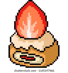 Vector Pixel Art Strawberry Cake Sweet 스톡 벡터(로열티 프리) 1145197466 ...