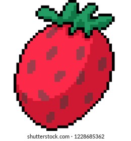 Vector Pixel Art Strawberry Isolated Cartoon: เวกเตอร์สต็อก (ปลอดค่า ...
