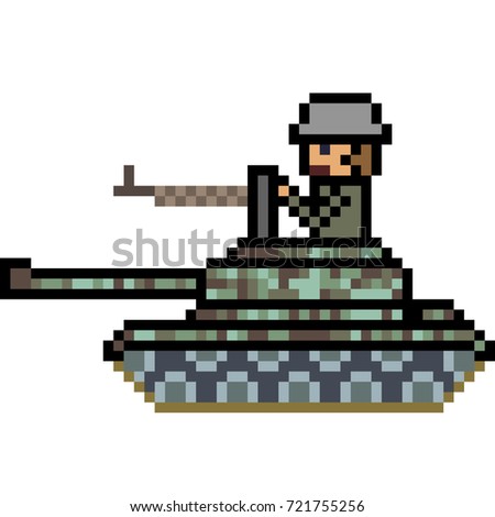 Vector Pixel Art Tank Isolated Image vectorielle de stock (libre de ...