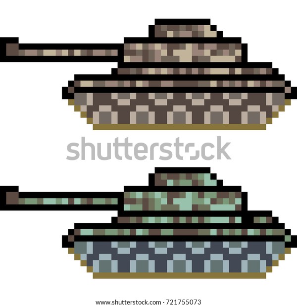 Vector Pixel Art Tank Isolated Stock Vector (Royalty Free) 721755073