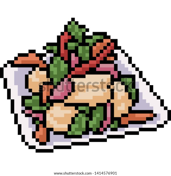 Vector Pixel Art Thai Salad Isolated Stock Vector (Royalty Free ...