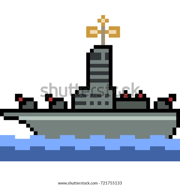 Vector Pixel Art Warship Isolated 스톡 벡터(로열티 프리) 721755133 | Shutterstock